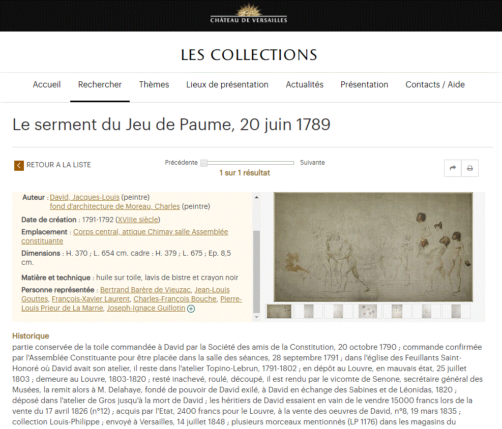 L'ébauche du Serment du Jeu de paume | Château de Versailles